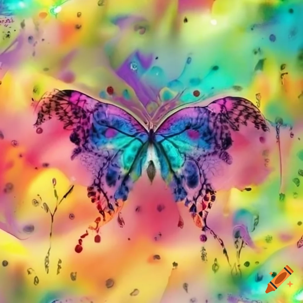 Colorful butterfly with a rainbow pattern on Craiyon