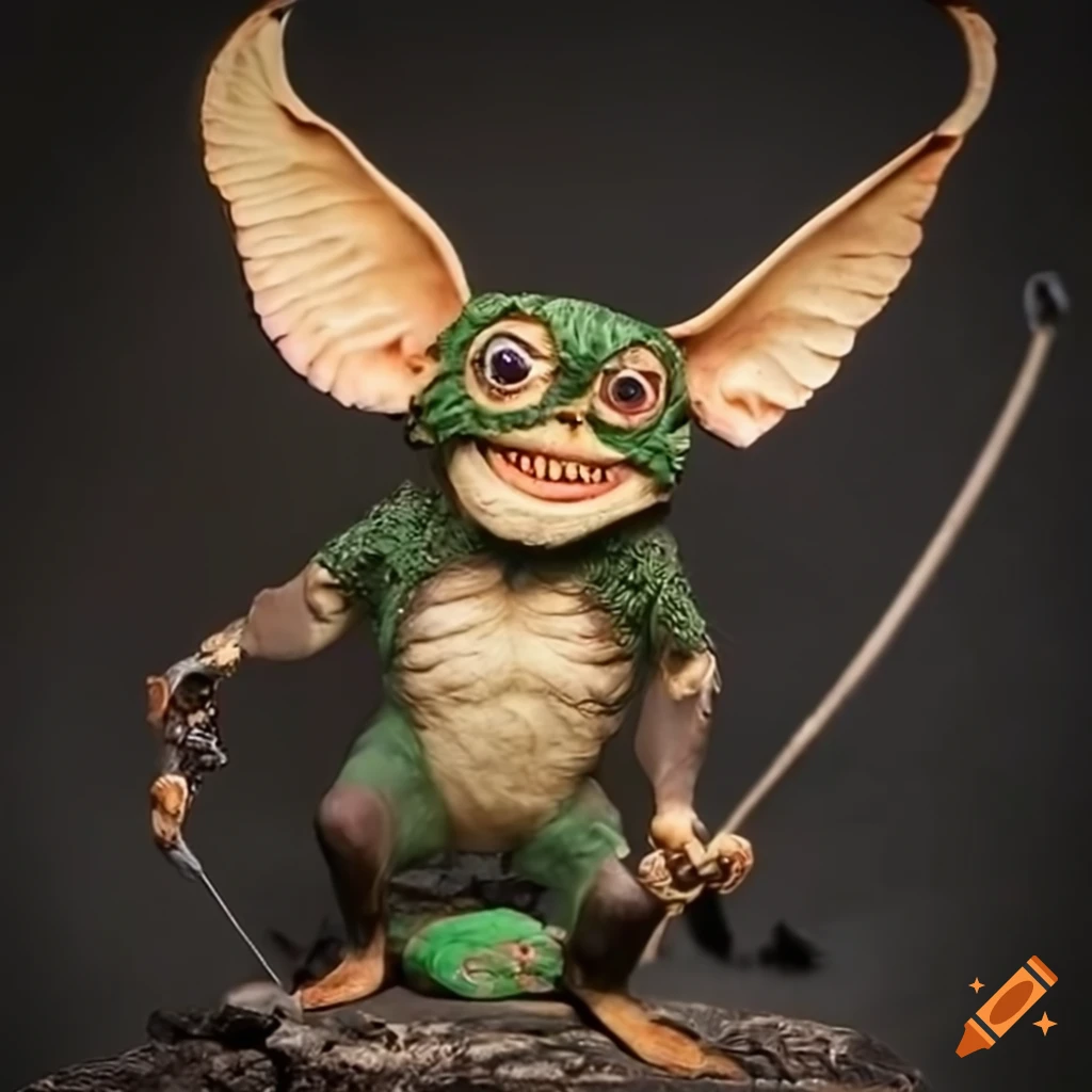 Digital art of a gremlin archer on Craiyon