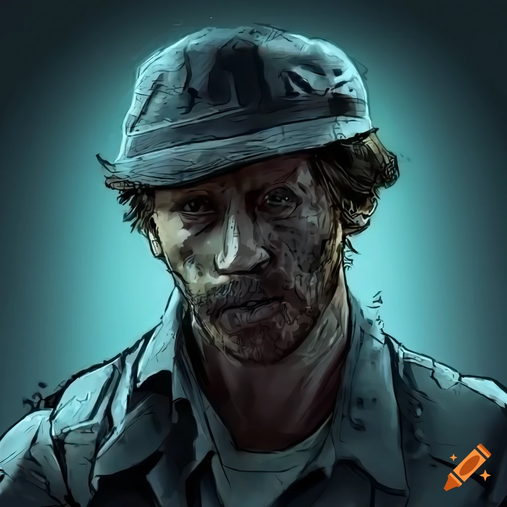Digital art of todd howard in walking dead style