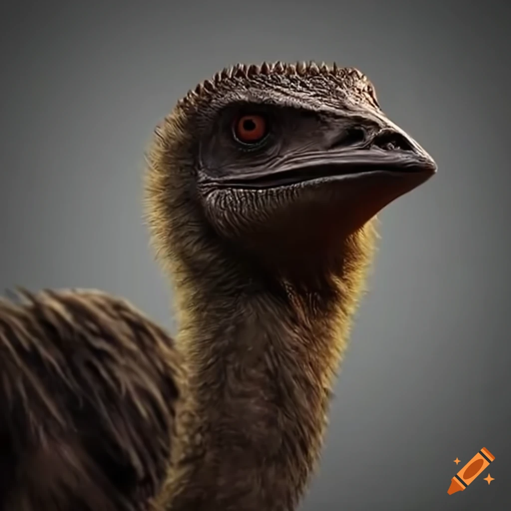 Hybrid of an emu and a t-rex on Craiyon