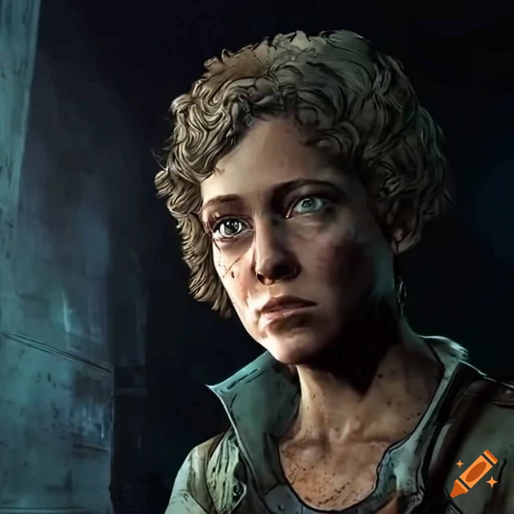 Ellen ripley in the walking dead video game on Craiyon
