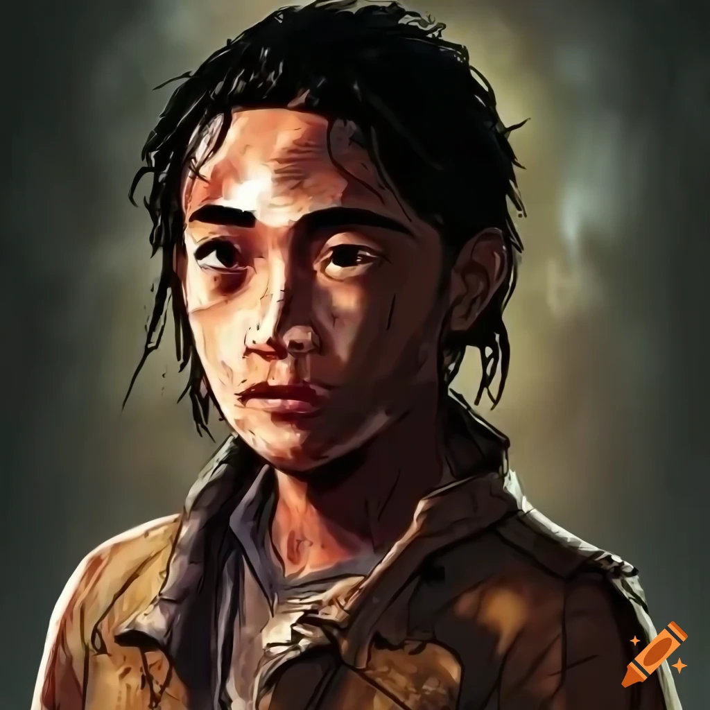 Digital art of ryan bergara in the style of the walking dead on Craiyon