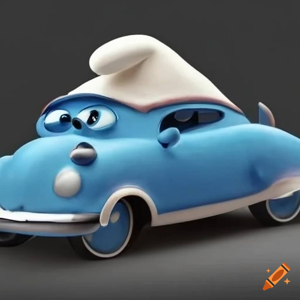 Smurf-inspired cat car on Craiyon