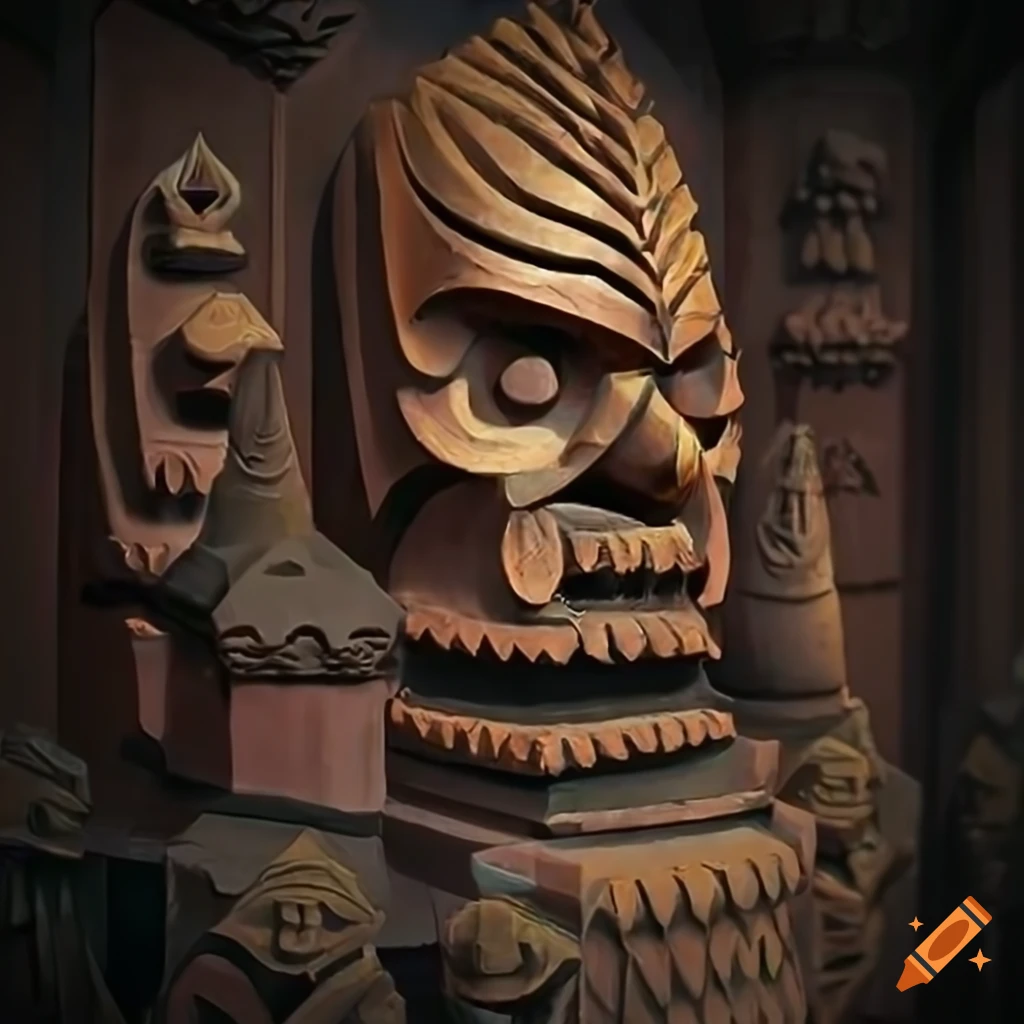 Stunning architectural carving art with zelda game motif