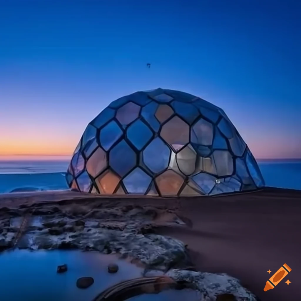 Hexagon dome in Tenerife innovation space on Craiyon