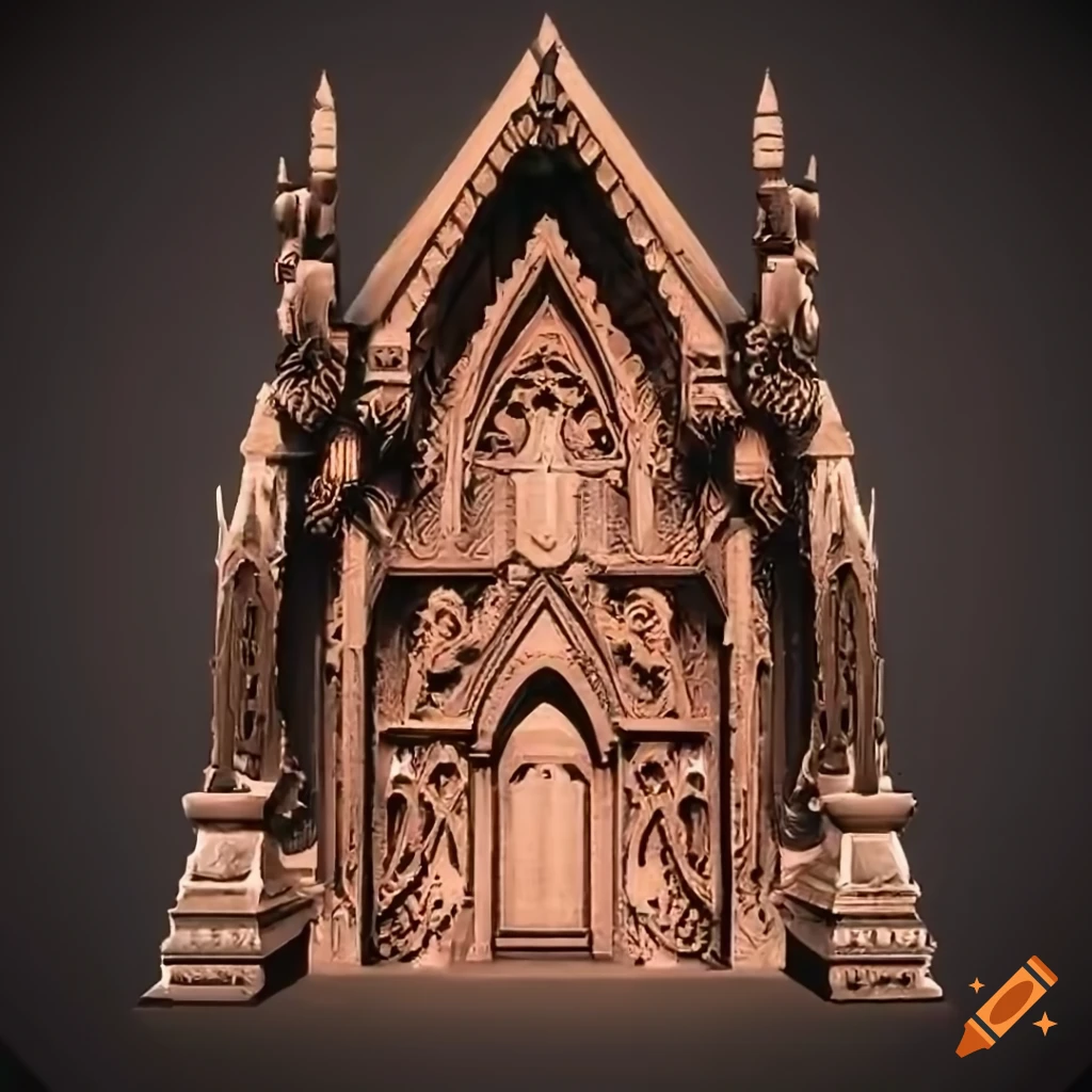 Detailed architectural stave carving in zelda game style on Craiyon