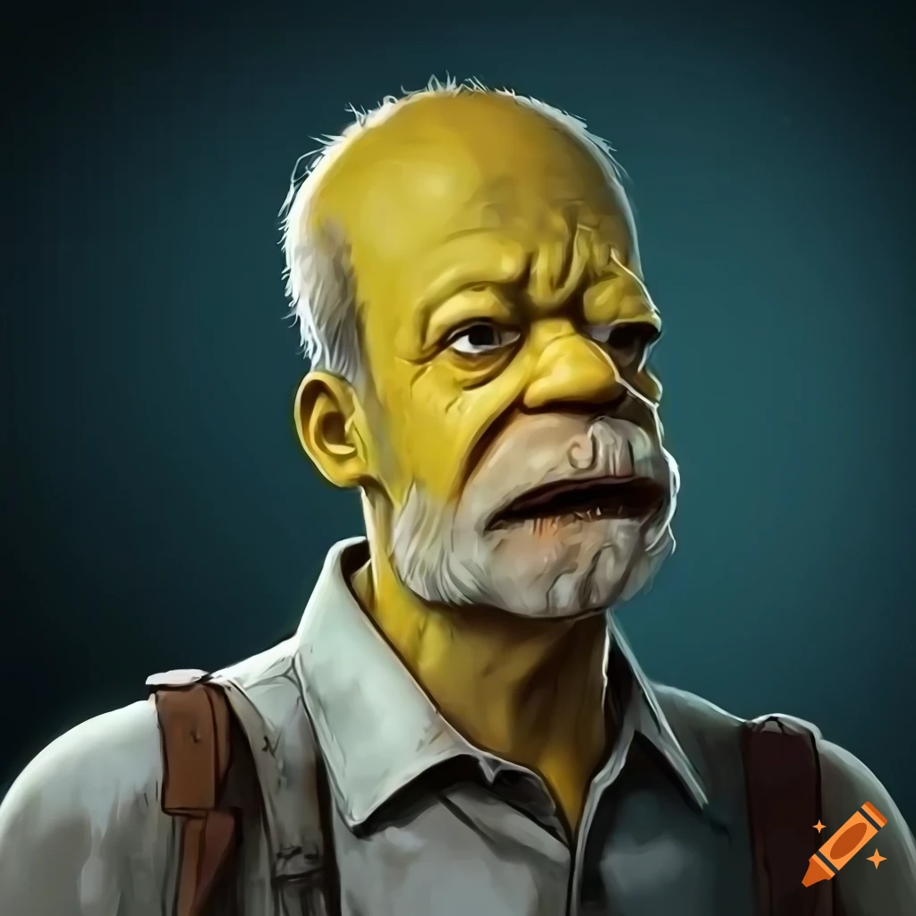 Digital art of a zombie version of homer simpson on Craiyon