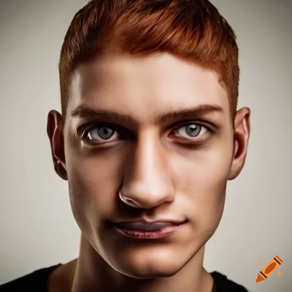 Illustration of a maroon-haired humanoid man on Craiyon