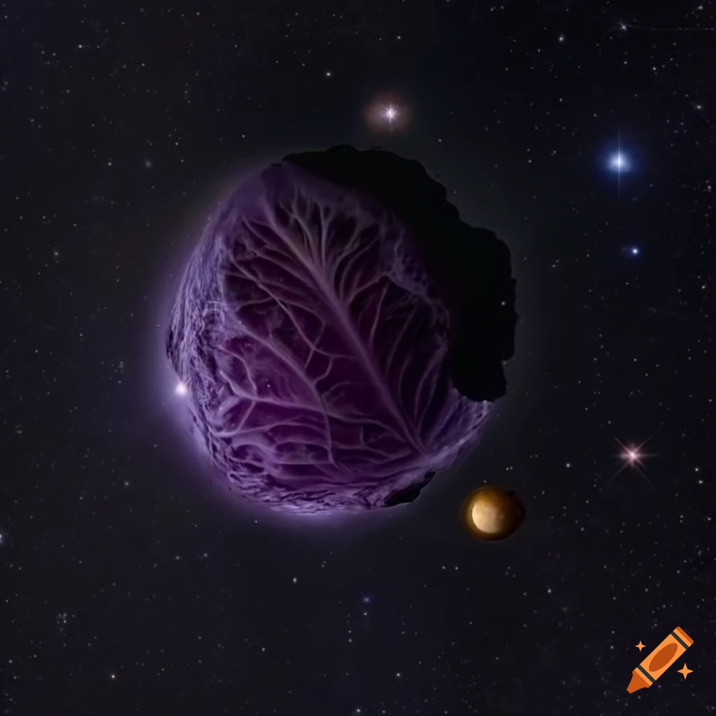 Cosmic cabbage floating in space on Craiyon