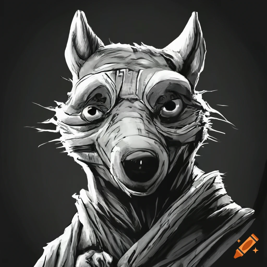 Splinter from tmnt on a white background