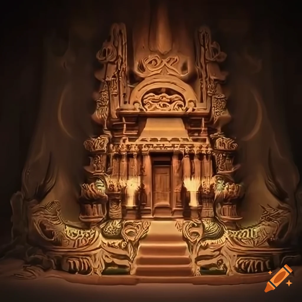 A steampunk maya temple on Craiyon