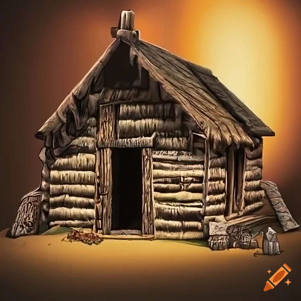 Rustic cabin from the middle ages on Craiyon
