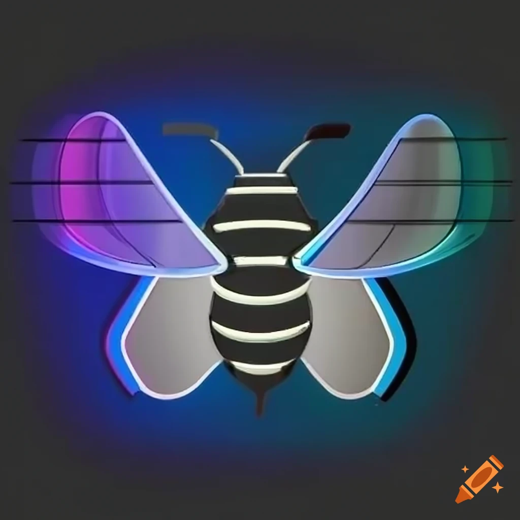 Digital bee logo for high-tech on Craiyon