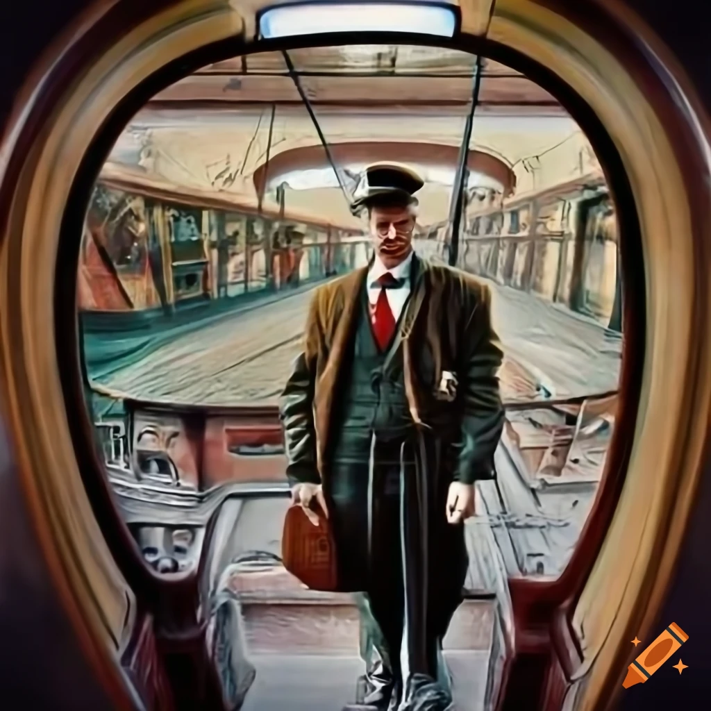Realistic portrait of a tram conductor in the 1940s on Craiyon