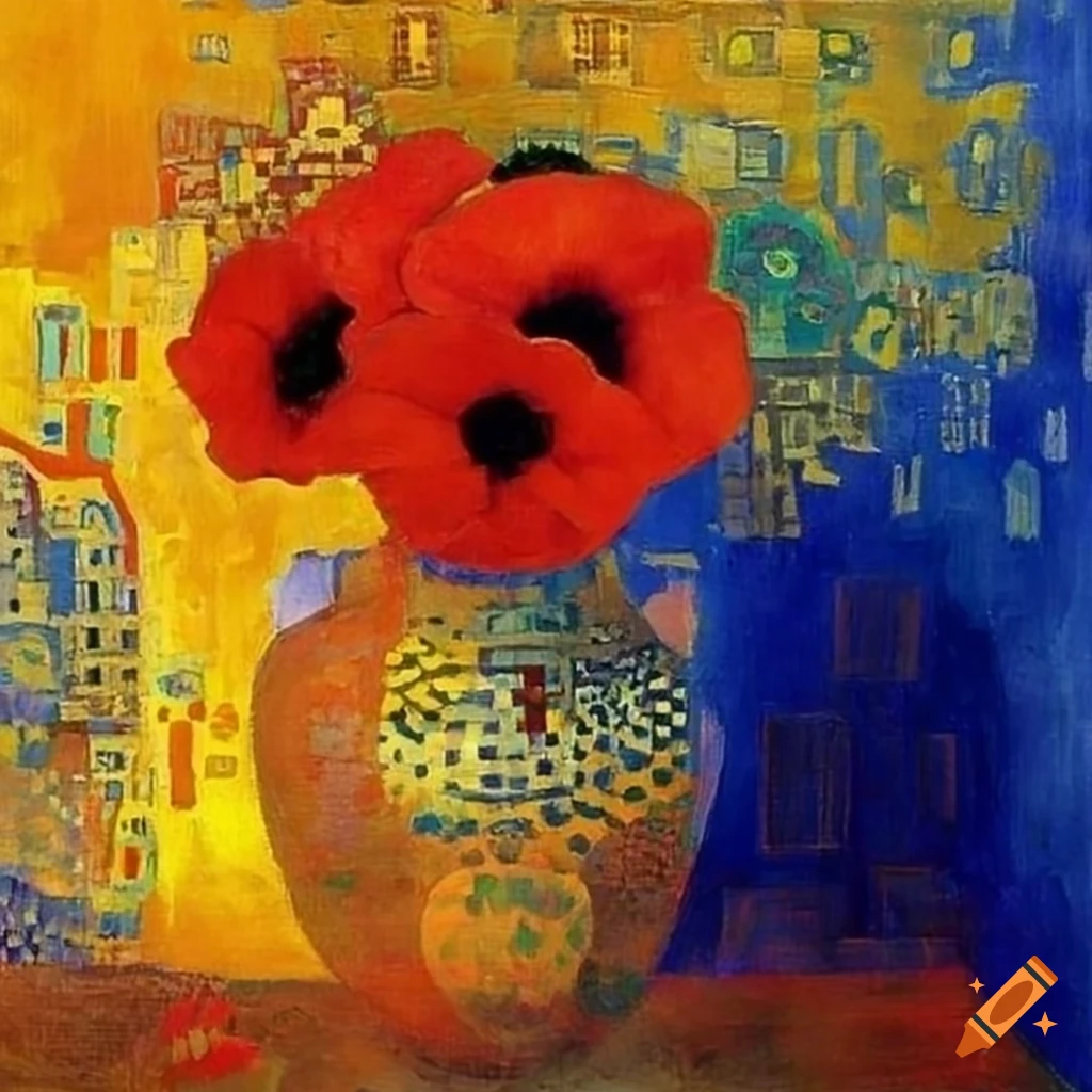 Geometric abstract artwork in blue on Craiyon