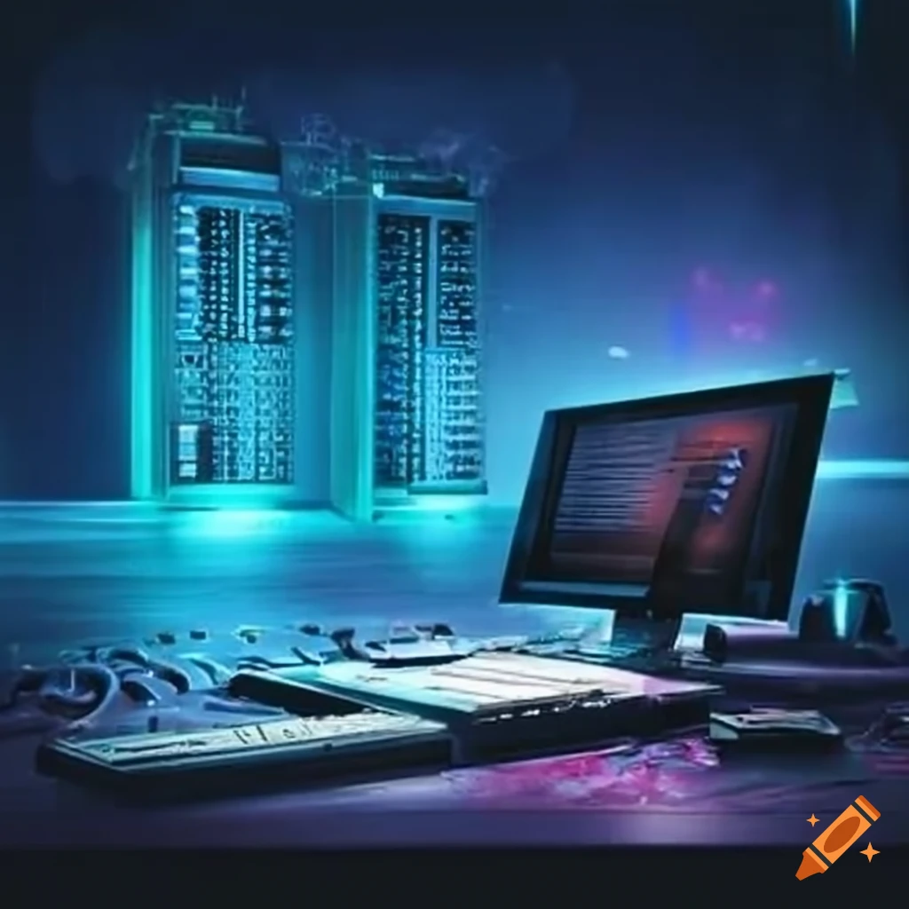 Computer systems illustration on Craiyon