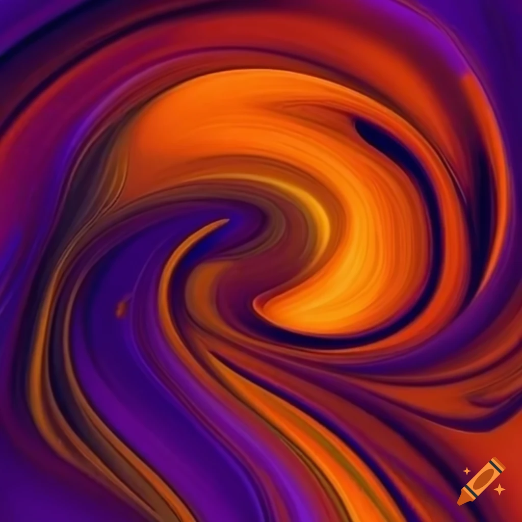 Swirling orange and purple colors on Craiyon