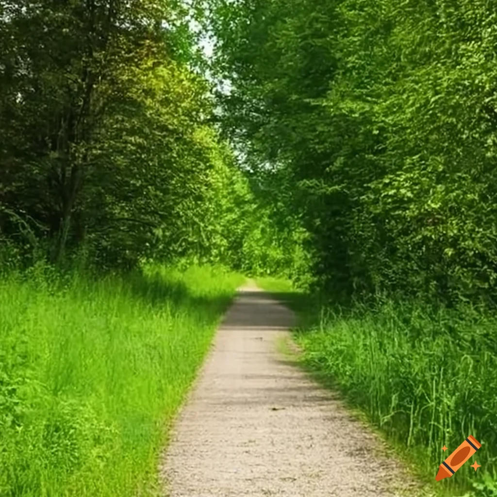 Path through green grass on Craiyon