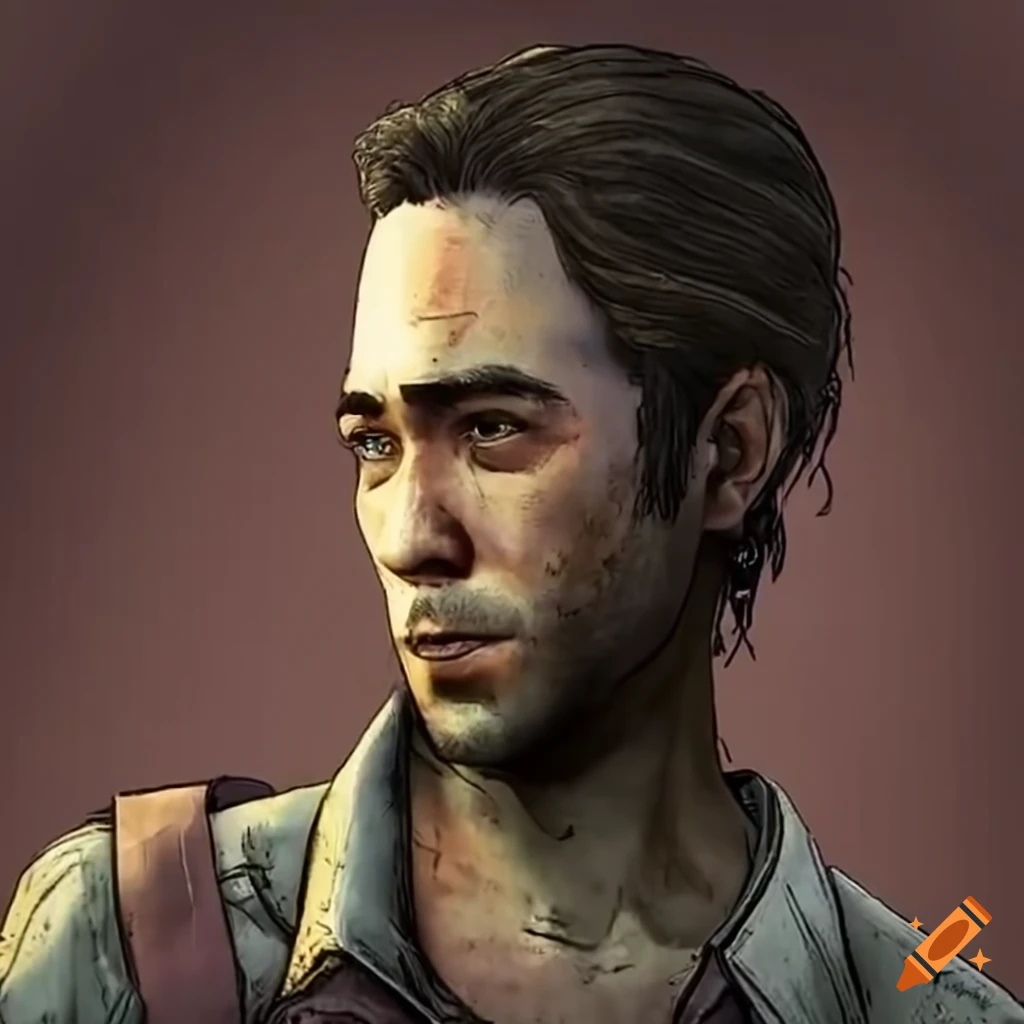 Jordan maron as a survivor in the walking dead game on Craiyon