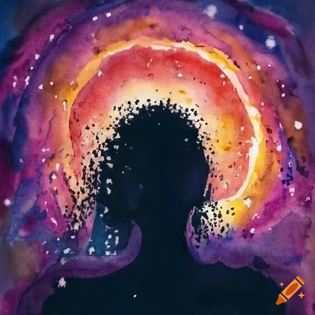 Ink and watercolor artwork of stars in the sky on Craiyon