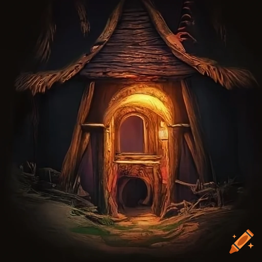 Image of a mystical witch's hut on Craiyon