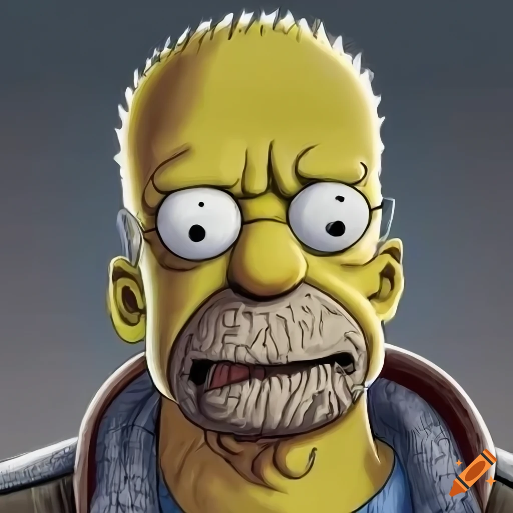 Digital art of a zombie version of homer simpson on Craiyon