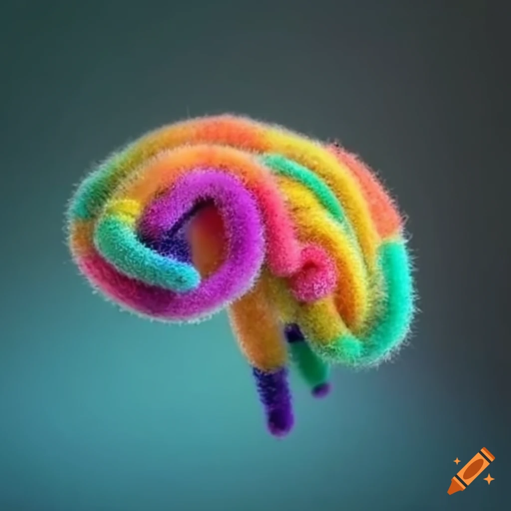 Colorful Brain With Googly Eyes