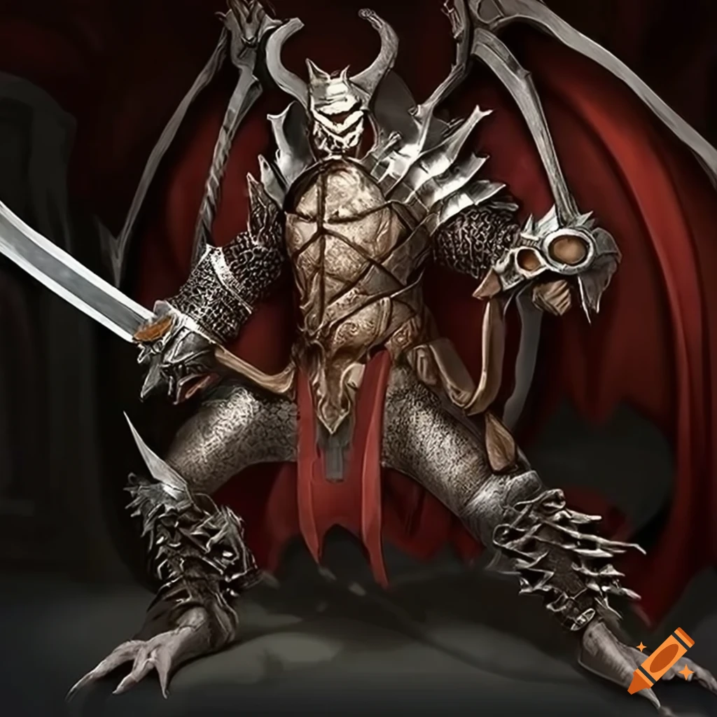 Silver armored demon on Craiyon