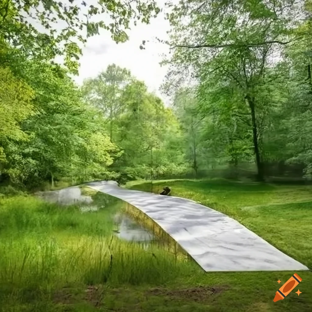 Wooden roller coaster in a park surrounded by flowerbed on Craiyon