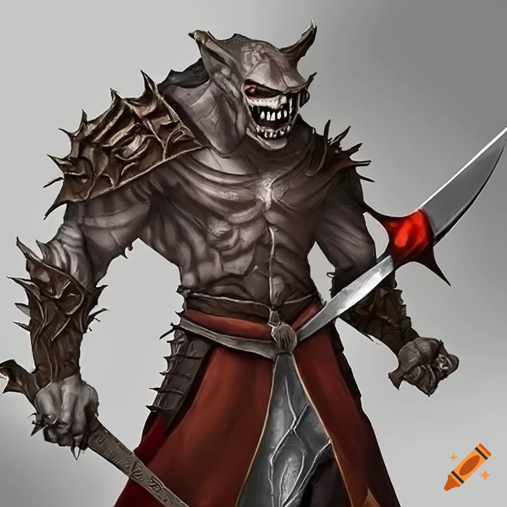 Illustration of a brown-armored knight with sword