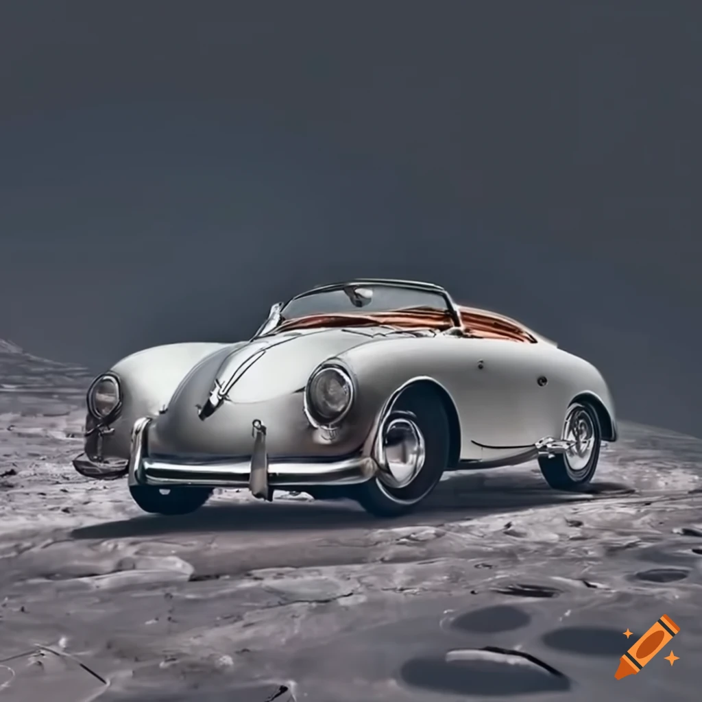 Porsche 356A Speedster on the moon on Craiyon