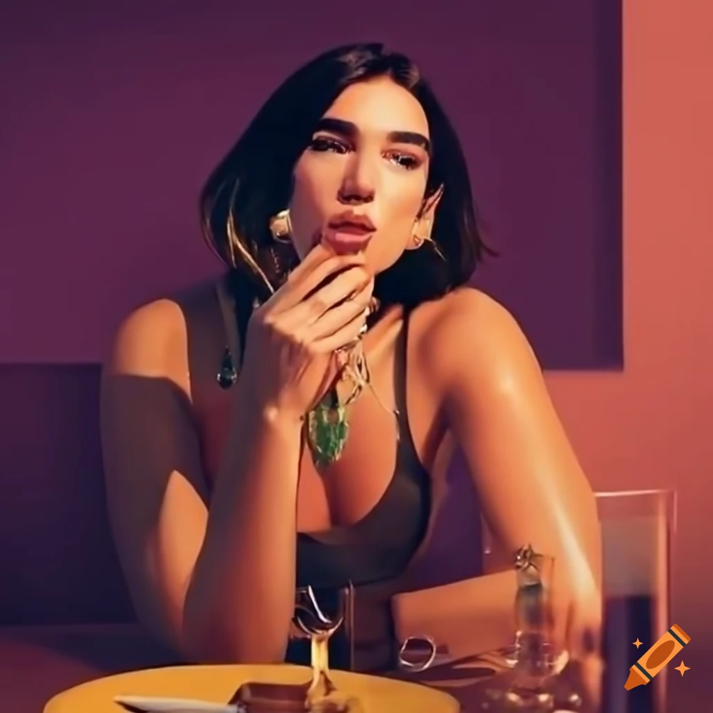 Dua lipa in a restaurant