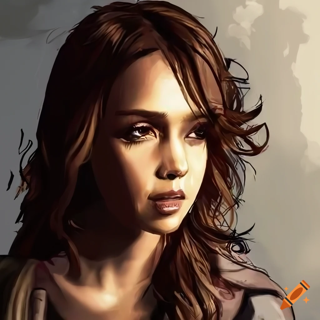 Digital art of jessica alba in post-apocalyptic style on Craiyon