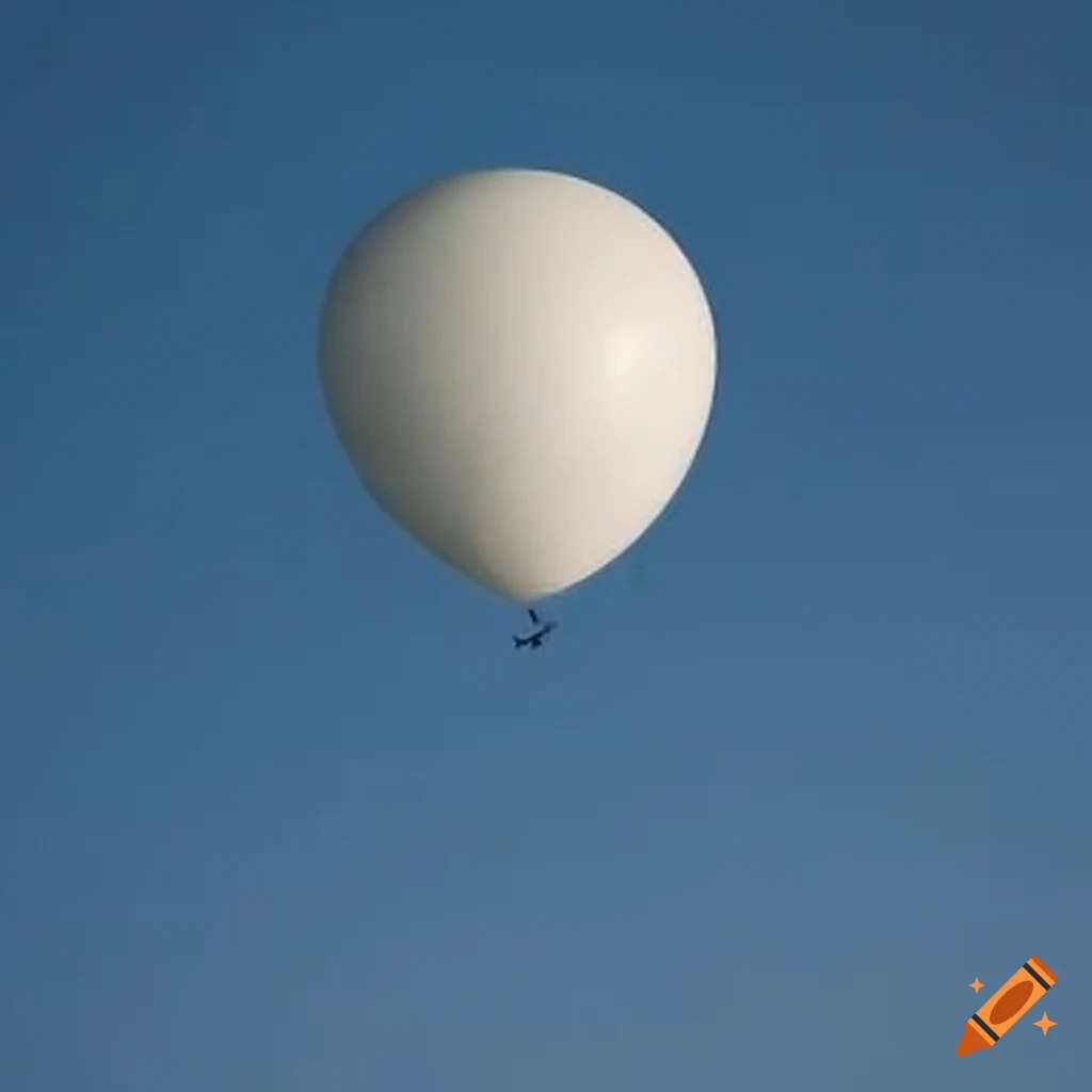 White weather balloon floating in the sky on Craiyon