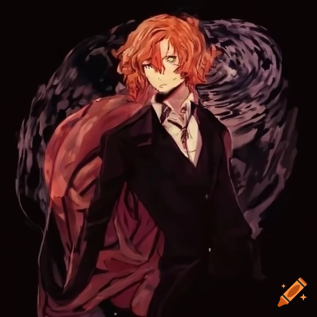 Van gogh-inspired drawings of bsd chuuya and dazai