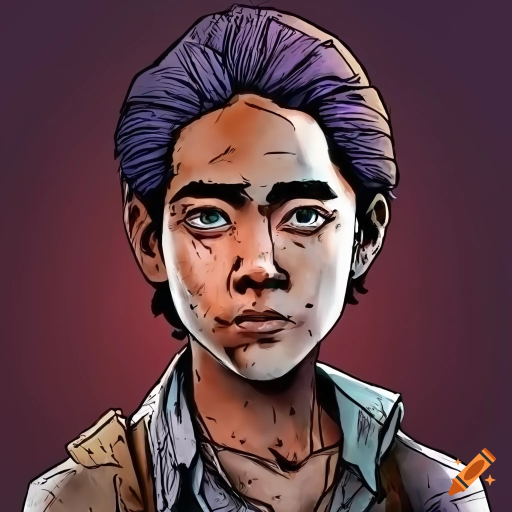 Digital art of steven lim in the style of the walking dead