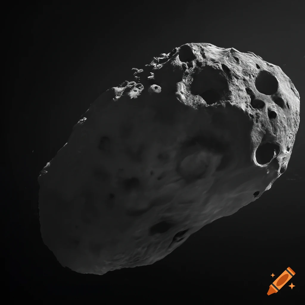 Satellite view of a rocky asteroid on Craiyon
