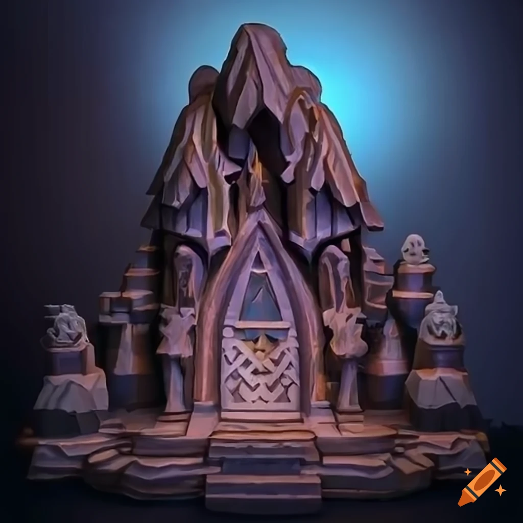 ‘architectural stave carving’-style, hd zelda game, 🍄 sculpture ...