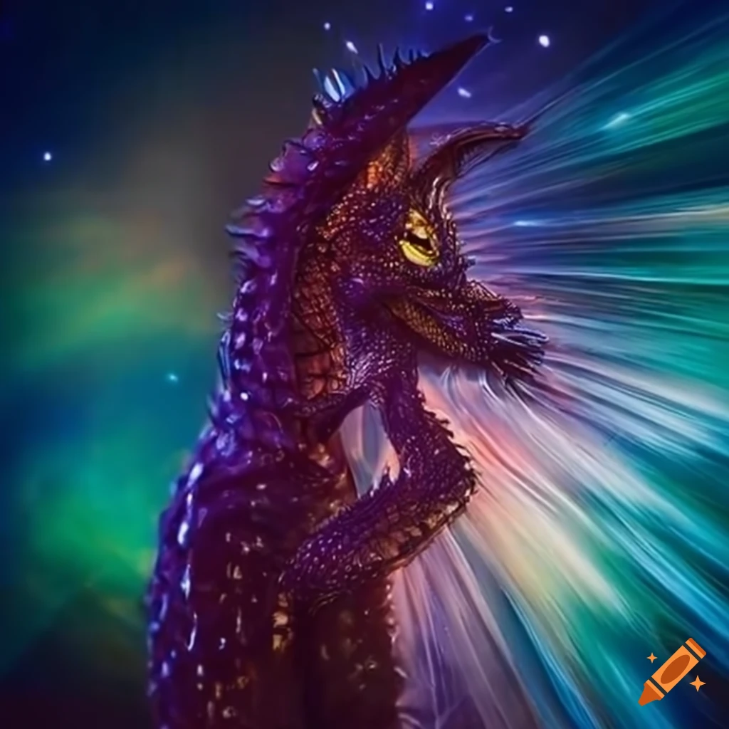 Starry dragon humanoid creature