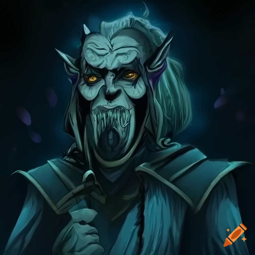 Illustration of a mysterious dungeon master on Craiyon