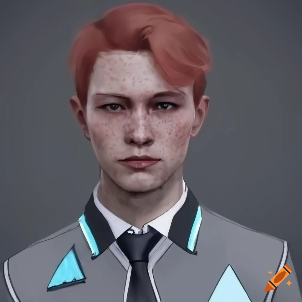 Character with wavy red hair and freckles