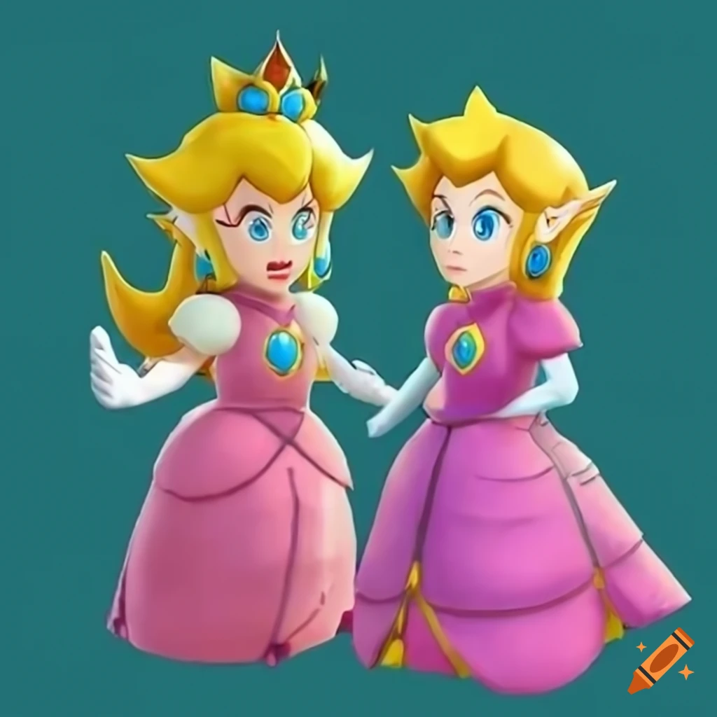 Princess Peach And Link In Swapped Costumes Posing Together On Craiyon 9720