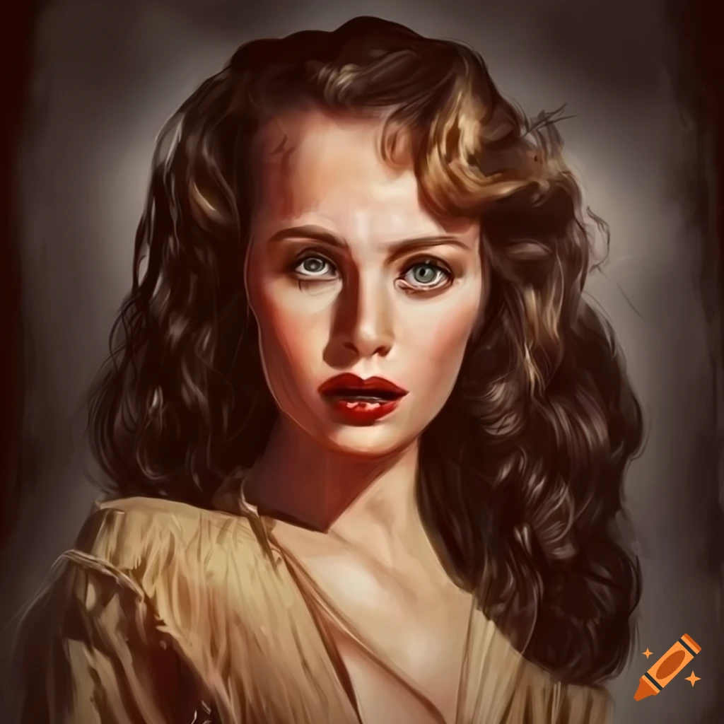 Retro portrait of a woman in a western movie
