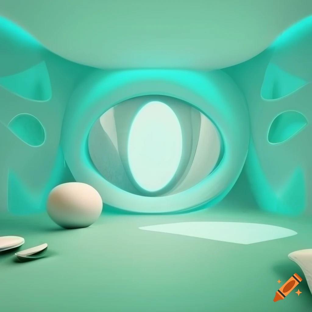 3D rendered surreal architecture living room on Craiyon