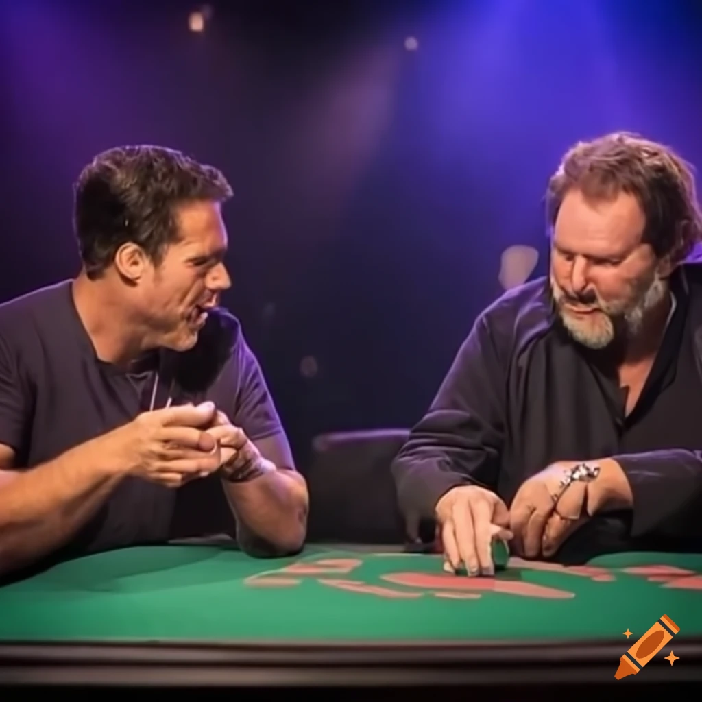 Dane cook and stephen root playing blackjack on Craiyon