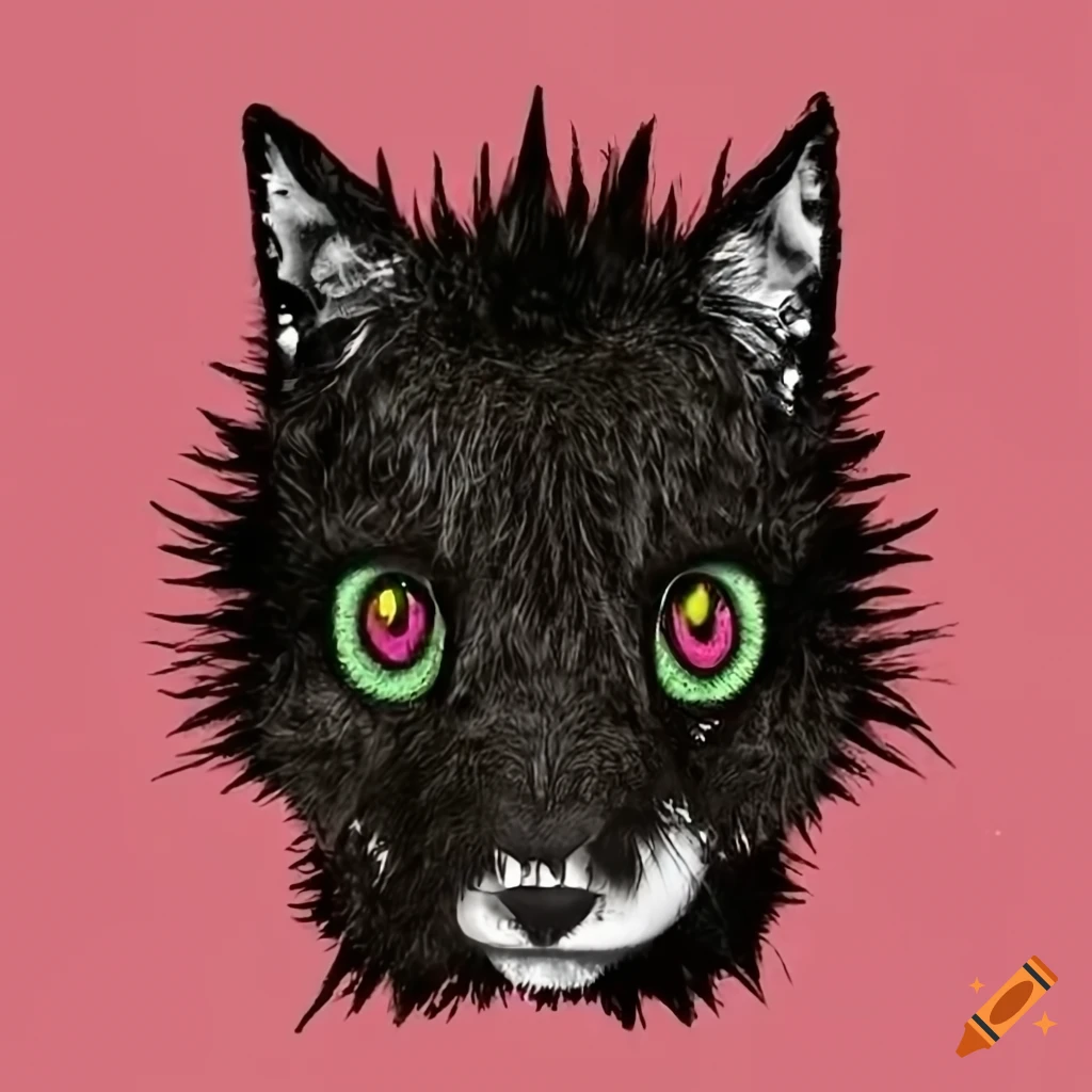 Punk collage art furry with spikes and piercings on Craiyon