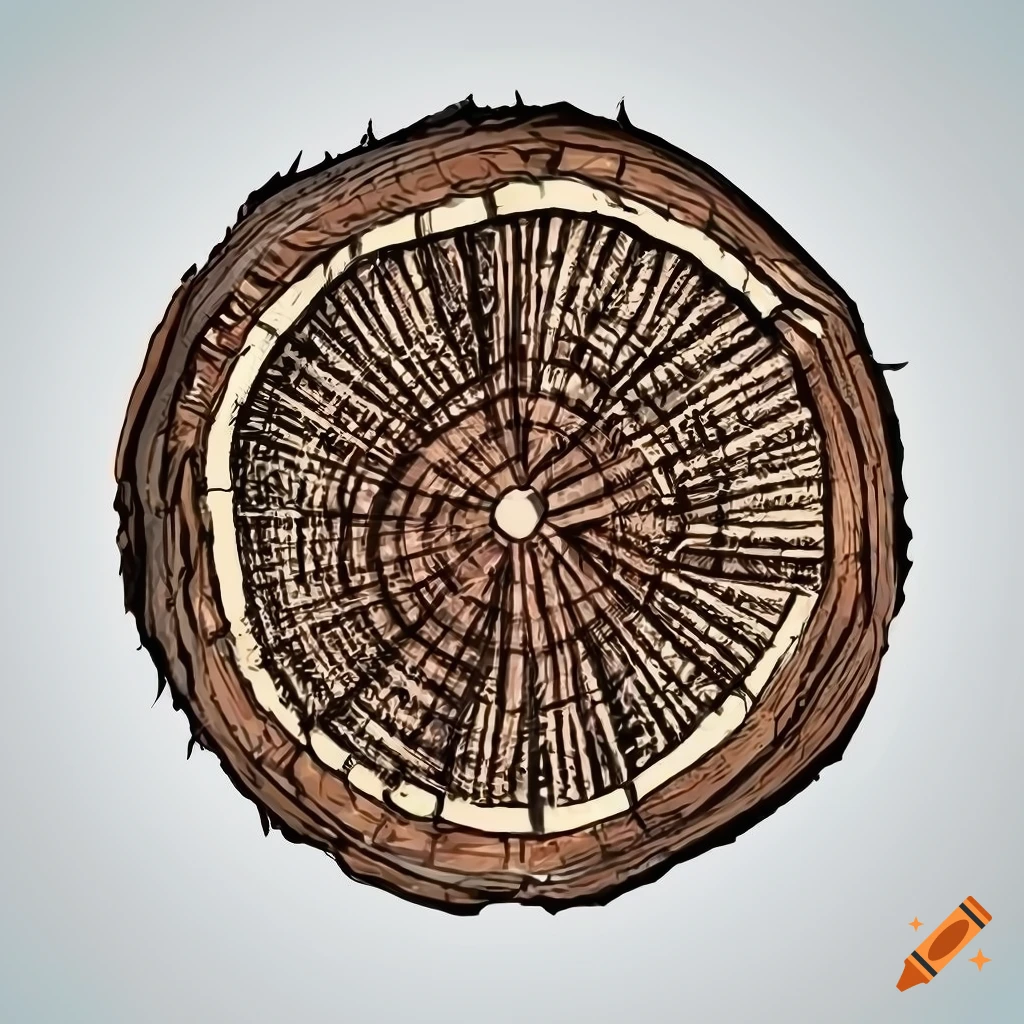 Top-down view of a red wood log on Craiyon