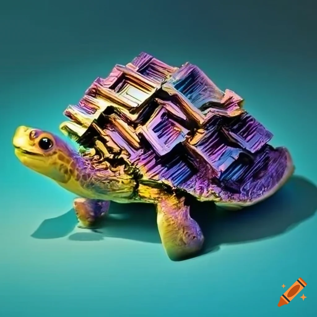 Fashionable turtle posing on a colorful set in high resolution on Craiyon