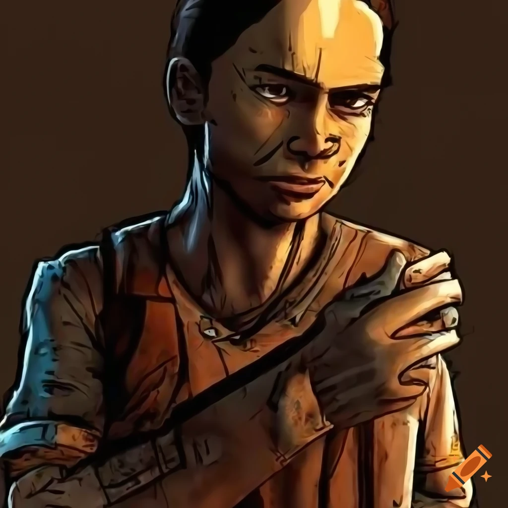 Digital art of matthew patrick in the style of the walking dead