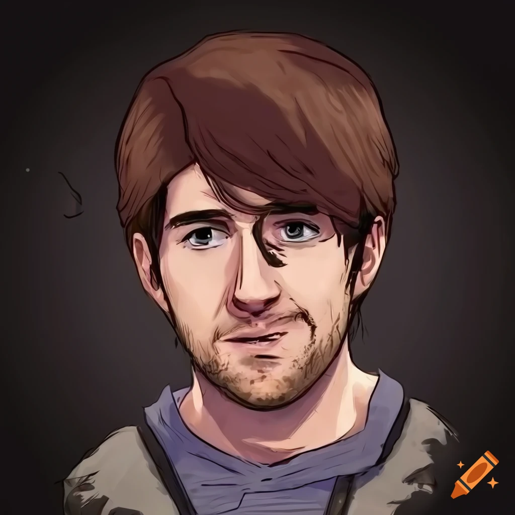 Digital art of ian hecox in the walking dead style